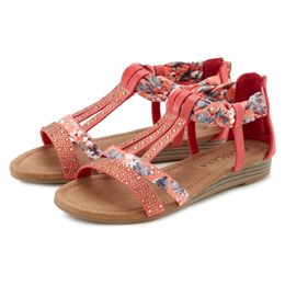 Lascana Damen Sandale "Sommerschuh, Sandalette, offener Schuh", Gr. 40, rot, Obermaterial: 50% Lederimitat, 50% Textilmaterial. Decksohle: 100%