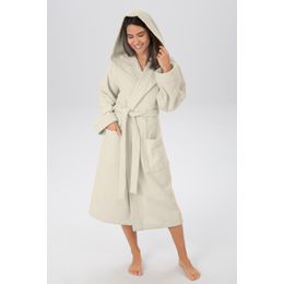 Unisex-Bademantel OTTO HOME, L:120cm, beige, Baumwolle, Hausm&auml;ntel, "Sanremo, ideal f&uuml;r Sauna & Spa, Hotelbademantel, Morgenmantel", mit Taschen,