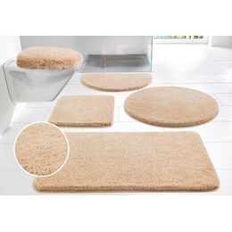 Badematte OTTO HOME, H:32mm, beige, Kunstfaser, Badematten, "Merida, Badvorleger, Badezimmer Teppich", Badteppich, Uni Farben, rechteckig, rund & als