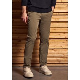 Street One MEN Herren Chinohose, braun, Gr. 30, unifarben, Web, 98% Baumwolle, 2% Elasthan, Hosen, aus Baumwolle mit Stretchanteil