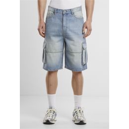 Urban Classics Herren Shorts "Urban Classics Relaxed Denim Cargo Shorts"new light blau dirty washed, Gr. 38, unifarben, 100% Baumwolle, Hosen