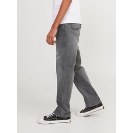 Jack & Jones Jungen Relax-fit-Jeans "JJICLARK JJORIG STRETCH SQ 349 NOOS JNR", grau, Gr. 152, JACK & JONES JUNIOR, Abriebeffekte, Denim/Jeans, Obermaterial: 76%