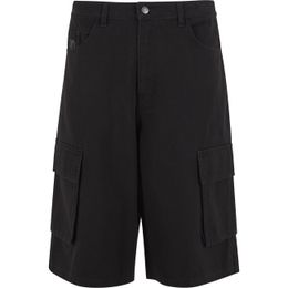 Karl Kani Herren Cargoshorts "Karl Kani Og Baggy Twill Shorts"schwarz, Gr. L, unifarben, 100% Baumwolle, Hosen