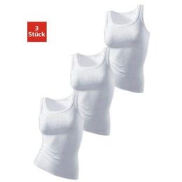 H.I.S. H.I.S Damen Tanktop, wei&szlig;, Basic, Gr. 48, unifarben, Feinripp, Obermaterial: 100% Baumwolle, Tops, aus luftiger Rippqualit&auml;t aus Baumwolle