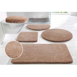 Badematte OTTO HOME, H:32mm, beige, Kunstfaser, Badematten, "Merida, Badvorleger, Badezimmer Teppich", Badteppich, Uni Farben, rechteckig, rund & als