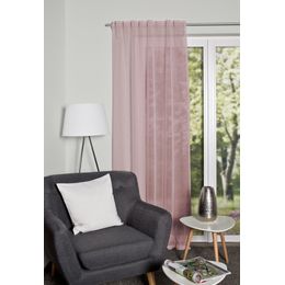 Gardine Home Wohnideen, B:140cm H:225cm, rosa, Voile, Polyester, Gardinen, "DOLLY", transparent