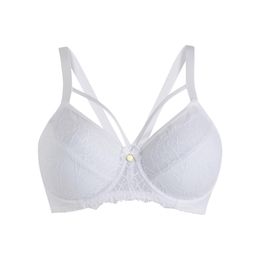 bonprix Damen Minimizer-BH "Minimizer-BH mit zarter Spitze", Gr. 85, wei&szlig;, Obermaterial: 80% Polyamid, 20% Elasthan. Futter: 90% Polyamid, 10%