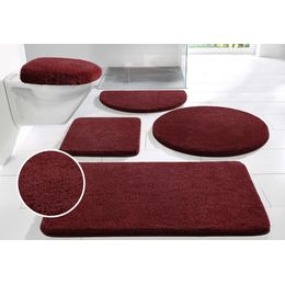 Badematte OTTO HOME, H:32mm, rot, Kunstfaser, Badematten, "Merida, Badvorleger, Badezimmer Teppich", Badteppich, Uni Farben, rechteckig, rund & als