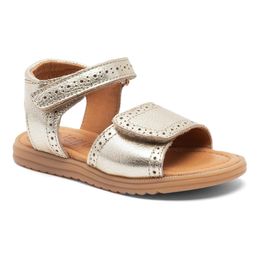 bisgaard M&auml;dchen Sandale "Andrea", Gr. 27, gold, Leder, metallic, festlich, Schuhe, Sommerschuh, M&auml;dchen Schuh mit Klett, Gr&ouml;&szlig;enschablone zum Download