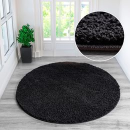 Hochflor-Teppich OTTO HOME, H:30mm &Oslash;:140cm, grau, Kunstfaser, Teppiche, "Viva Shaggy, in Standard- und Premium-Qualit&auml;t, 30 mm oder 45 mm H&ouml;he", Uni