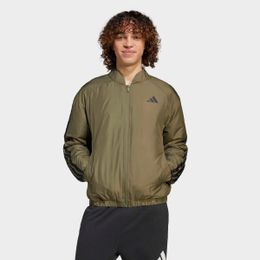 Herren Bomberjacke "ESSENTIALS 3-STREIFEN INSULATED", gr&uuml;n, Gr. S, adidas Sportswear, Obermaterial: 100% Polyester, Jacken