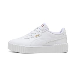 Puma M&auml;dchen Sneaker "CARINA 30 PS", Gr. 32, wei&szlig;, Synthetik, unifarben, Schuhe, mit Schn&uuml;rung, mit SOFTFOAM+ Einlegesohle