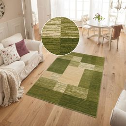 Teppich OTTO HOME, B:60cm H:8mm L:90cm, gr&uuml;n, Kunstfaser, Wohnzimmer, Teppiche, "Melvin", sch&ouml;n weich, Kurzflor Teppich Karo-Muster, Wohnzimmer,