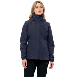 Jack Wolfskin Damen Regenjacke "STORMY POINT 2L JKT W", blau, Gr. M, unifarben, Obermaterial: 100% Polyester. Netzfutter: 100% Polyester, Jacken, mit