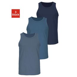 H.I.S. H.I.S Herren Tanktop "Unterziehshirt, Unterhemd f&uuml;r Herren", blau, Basic, Gr. 10, unifarben, Single Jersey, Obermaterial: 100% Baumwolle, Tops,