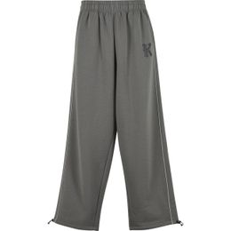 Karl Kani Herren Jogginghose "Karl Kani KK Os Sidestripe Sweatpants", grau, Gr. XL, 65% Baumwolle, 35% Polyester, Hosen