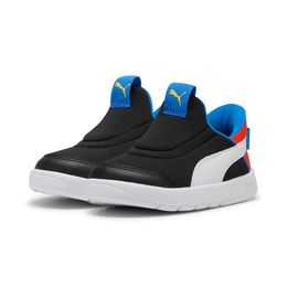 Puma M&auml;dchen Sneaker "COURTFLEX V3 SLIPTECH INF", Gr. 27, schwarz, Textil, Schuhe, SLIPTECH Technologie: praktisches Anziehen ohne H&auml;nde