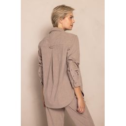 Zhrill Damen Hemdbluse "ZHTJURA", beige, Gr. M, Web, Obermaterial: 100% Polyester, Blusen, figurumspielende Passform, mit Brusttasche
