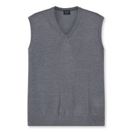 OLYMP Herren Pullunder "OLYMP Casual Strick, Pullunder"silbergrau, Gr. S, 100% Schurwolle, Pullover