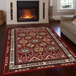 Teppich OTTO HOME, B:120cm H:7mm L:180cm, rot, Kunstfaser, Wohnzimmer, Teppiche, "Diantha", Orient-Optik, mit Bord&uuml;re, Kurzflor, pflegeleicht,
