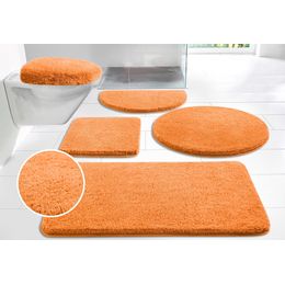 Badematte OTTO HOME, H:32mm, orange, Kunstfaser, Badematten, "Merida, Badvorleger, Badezimmer Teppich", Badteppich, Uni Farben, rechteckig, rund &