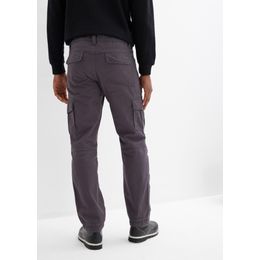 bonprix Herren Cargohose, grau, Gr. 50, Web, Obermaterial: 100% Baumwolle, Hosen, aus Baumwolle, mit Rei&szlig;verschlussdetail, relaxed fit Passform