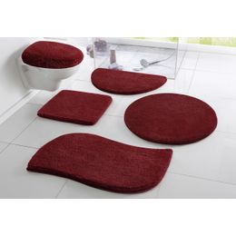Badematte OTTO HOME, H:32mm, rot, Kunstfaser, Badematten, "Merida, Badvorleger, Badezimmer Teppich", Badteppich, Uni Farben, rechteckig, rund & als