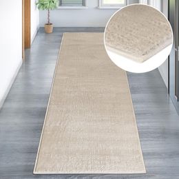 Teppich OTTO HOME, B:67cm H:12mm L:230cm, beige, Kunstfaser, Wohnzimmer, Teppiche, "Ariano, dezenter Glanz mit Hoch-Tief-Struktur", Vintage Design,