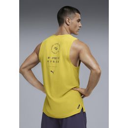 Puma Herren Tanktop "M X HYROX DRYELITE TRAINING TANK", gelb, Gr. L, Jersey, Obermaterial: 92% Polyester, 8% Elasthan, Tops, &auml;rmelloses Design,