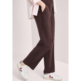 Cecil Damen Stoffhose, braun, Gr. L, unifarben, Stoff, 50% Polyester, 45% Viskose, 5% Elasthan, Hosen, im Loose Fit