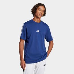 Herren T-Shirt "ESSENTIALS 3-STREIFEN SINGLE JERSEY"dunkelblau, wei&szlig;, Gr. M, adidas Sportswear, Obermaterial: 100% Baumwolle, Shirts, mit sportlichem