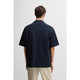 BOSS Orange Herren Kurzarmshirt "Pe", blau, Gr. S, unifarben, Jersey, Obermaterial: 100% Baumwolle, Shirts, mit Ton-in-Ton Logo