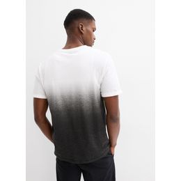 bonprix Herren T-Shirt, schwarz-wei&szlig;, Gr. 48, mehrfarbig, Jersey, Obermaterial: 100% Baumwolle, Shirts, Slim Fit Passform, Kurzarm, atmungsaktives