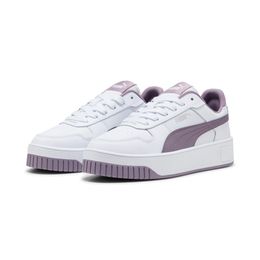 Puma Damen Sneaker "CARINA STREET", Gr. 37Puma wei&szlig;, plum jam, Puma silber, Leder, unifarben, Schuhe, mit leicht erh&ouml;htem Plateau, Innenmaterial aus