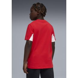 Puma Jungen T-Shirt "ESS BLOCK TEE B", rot, Gr. 128, Jersey, Obermaterial: 100% Baumwolle, Shirts, Kurzarm, Rundhalsausschnitt, ohne Kapuze