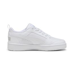 Puma M&auml;dchen Sneaker "REBOUND V6 LO JR", Gr. 35,5, wei&szlig;, Synthetik, Schuhe, mit Schn&uuml;rverschluss, d&auml;mpfendes Fu&szlig;bett, aus Synthetik