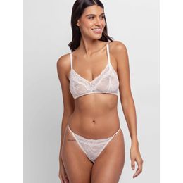 Dorina Damen Bralette-BH "ORIGINS-2PP", Gr. L, beige, Spitze, Obermaterial: 87% Polyamid, 13% Elasthan, unifarben, BHs, durchgehende Spitze mit