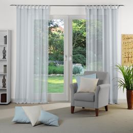Vorhang WIRTH, B:141cm H:245cm, blau, Jacquard, Baumwolle, Polyester, Wohnzimmer, Gardinen, "Sunday", nach Ma&szlig;