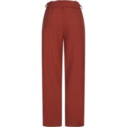 CLOUD 5IVE Damen Stoffhose "CLOUD 5IVE Sommerhose mit seitlich. Schlitzen und Bindeg&uuml;rtel", rot, Gr. L, unifarben, 95% Polyester, 5% Elasthan, Hosen
