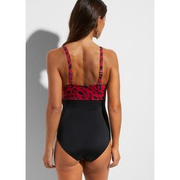 bonprix Damen Badeanzug "Badeanzug mit Wickeloptik", rot, Gr. 42, Obermaterial: 80% Polyamid, 20% Elasthan. Futter: 100% Polyester, Badeanz&uuml;ge,