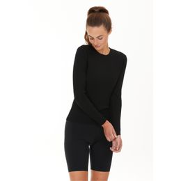 ENDURANCE ATHLECIA ATHLECIA Damen Langarmshirt "Lankae", schwarz, Gr. 46, unifarben, 57% Baumwolle, 38% Modal, 5% Elasthan, Shirts, mit 4-Wege-Stretch