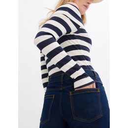 bonprix Damen Weite Jeans, blau, Gr. 46, Denim/Jeans, Obermaterial: 99% Baumwolle, 1% Elasthan, Jeans, mittlerer Bund, mit Elasthan-Anteil, aus