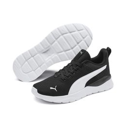 Puma M&auml;dchen Sneaker "ANZARUN LITE JR", Gr. 37, schwarz-wei&szlig;, Textil, unifarben, Schuhe, atmungsaktives Mesh-Obermaterial, d&auml;mpfende EVA-Zwischensohle