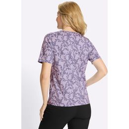Damen Kurzarmshirt "Kurzarm-Shirt"flieder, feige, bedruckt, Gr. 40, gebl&uuml;mt, gemustert, mehrfarbig, 100% Baumwolle, Shirts