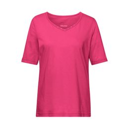 GOLDNER Damen Langarm-Poloshirt "Kurzgr&ouml;&szlig;e Halbarm Basic-Shirt aus Baumwolle", pink, Gr. 22, Obermaterial: 95% Baumwolle CO. 5% Elasthan EL., Shirts,