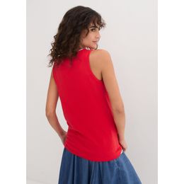 bonprix Damen Longtop, bunt, Gr. 44, Jersey, Obermaterial: 90% Baumwolle, 10% Viskose, Tops, figurumspielende Passform, po-bedeckend