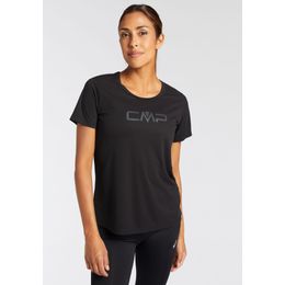 CMP Damen Funktionsshirt "WOMAN CO T-SHIRT", schwarz, Gr. 38, Single Jersey, Obermaterial: 100% Polyester, Shirts, f&uuml;r Erwachsene, mit sportlichem