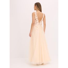 bonprix Damen Maxikleidchampagner, festlich, Gr. 42, Obermaterial: 100% Polyester. Besatz: 100% Polyester. Futter: 100% Polyester, Kleider, f&uuml;r