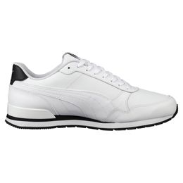 Puma Damen Sneaker "ST RUNNER V2 FULL L", Gr. 44,5, wei&szlig;, Leder, Schuhe, mit Schn&uuml;rverschluss, mit SOFTFOAM+ D&auml;mpfungstechnologie, aus Leder