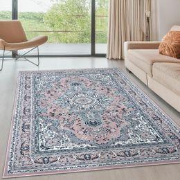 Teppich OTTO HOME, B:80cm H:7mm L:150cm, rosa, Kunstfaser, Wohnzimmer, Teppiche, "Oriental, Made in Belgium", Orient-Optik, mit Bord&uuml;re, Teppich,